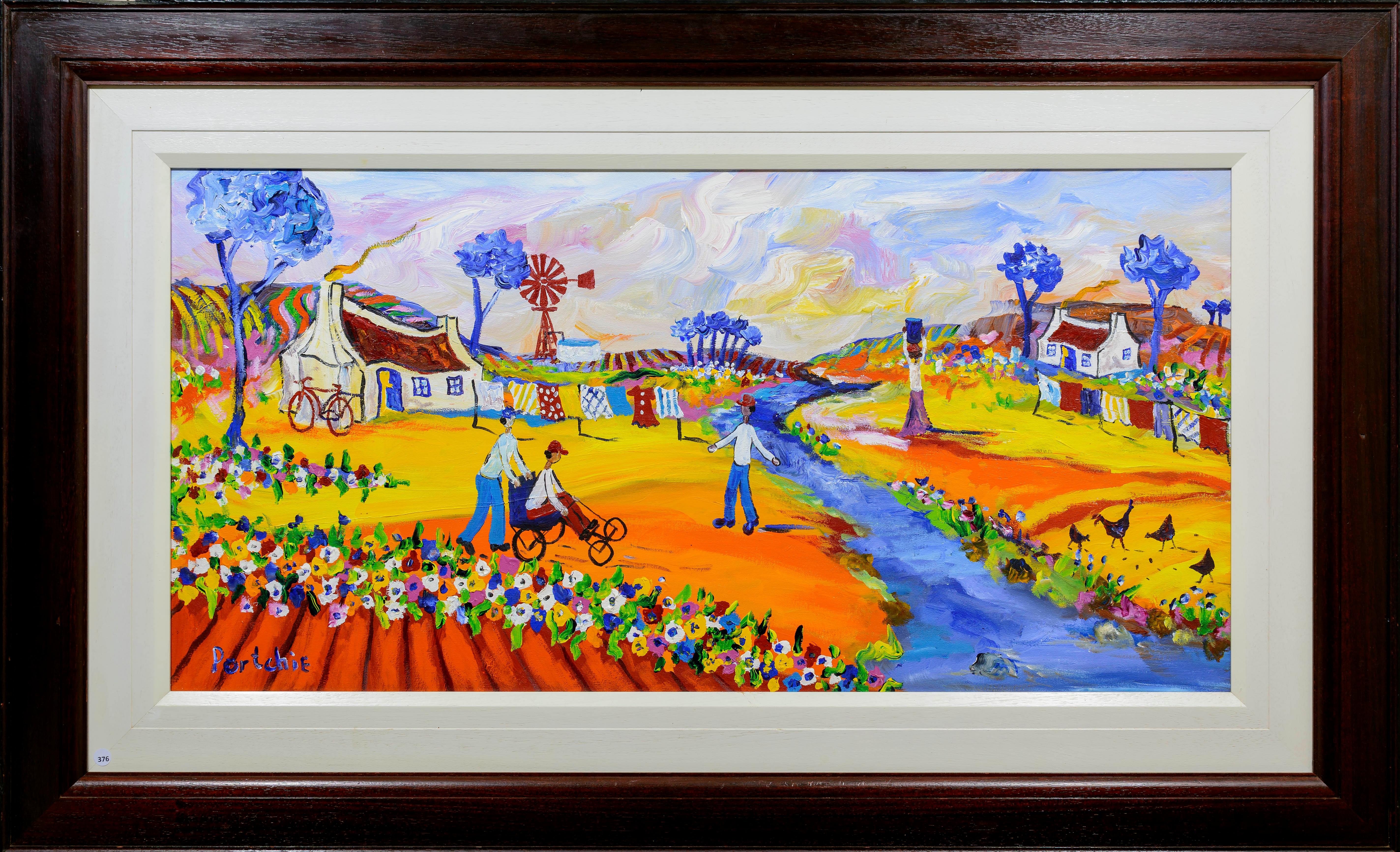 Portchie | River Landscape With Figures | MutualArt