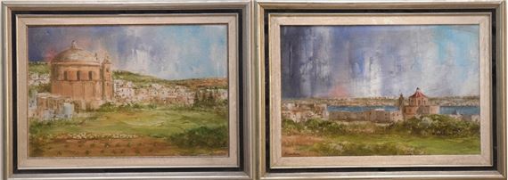 John Borg Manduca | ‘Mgarr and another Maltese village’ | MutualArt