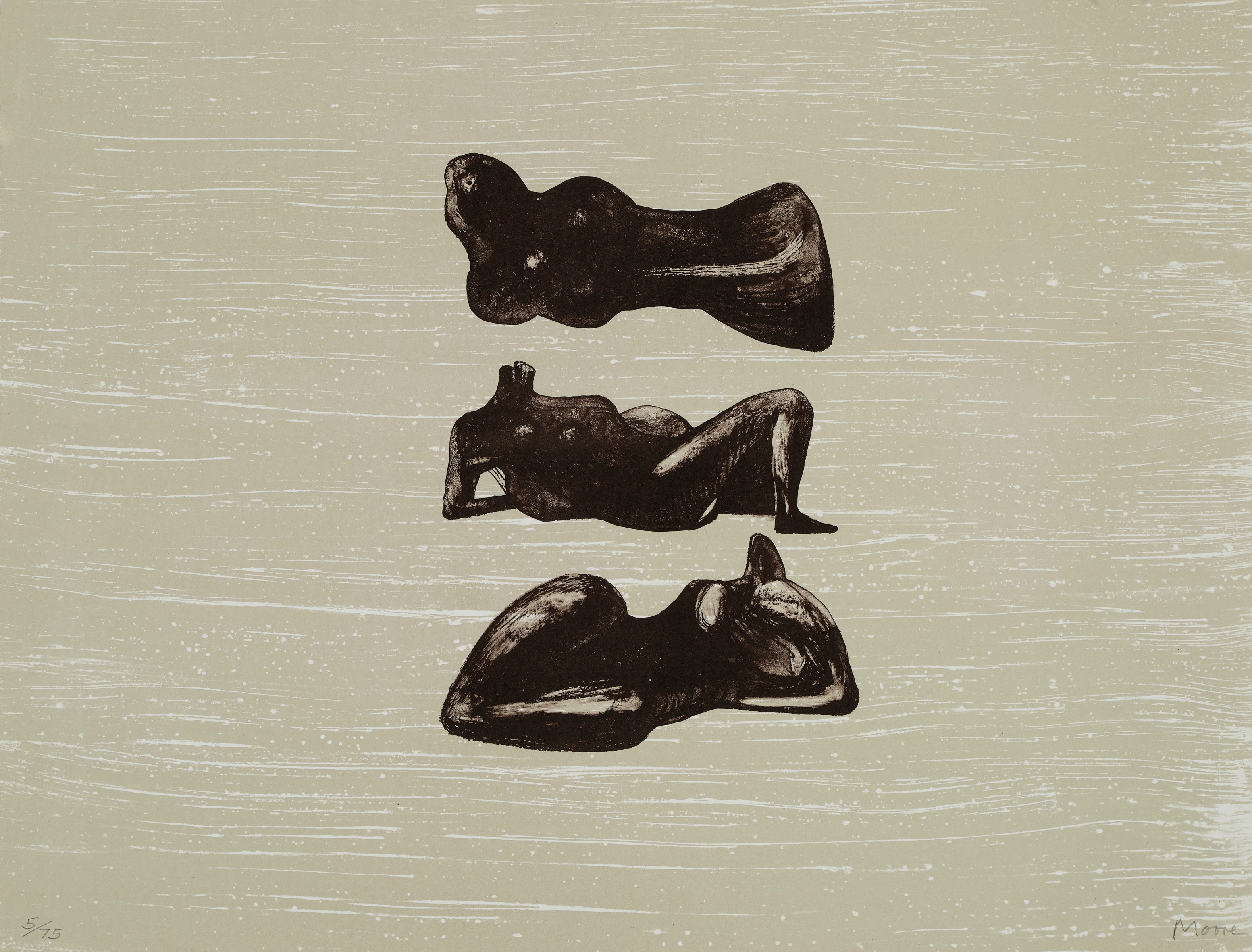 Henry Moore | Three Reclining Figures with Water Background (1973 ...