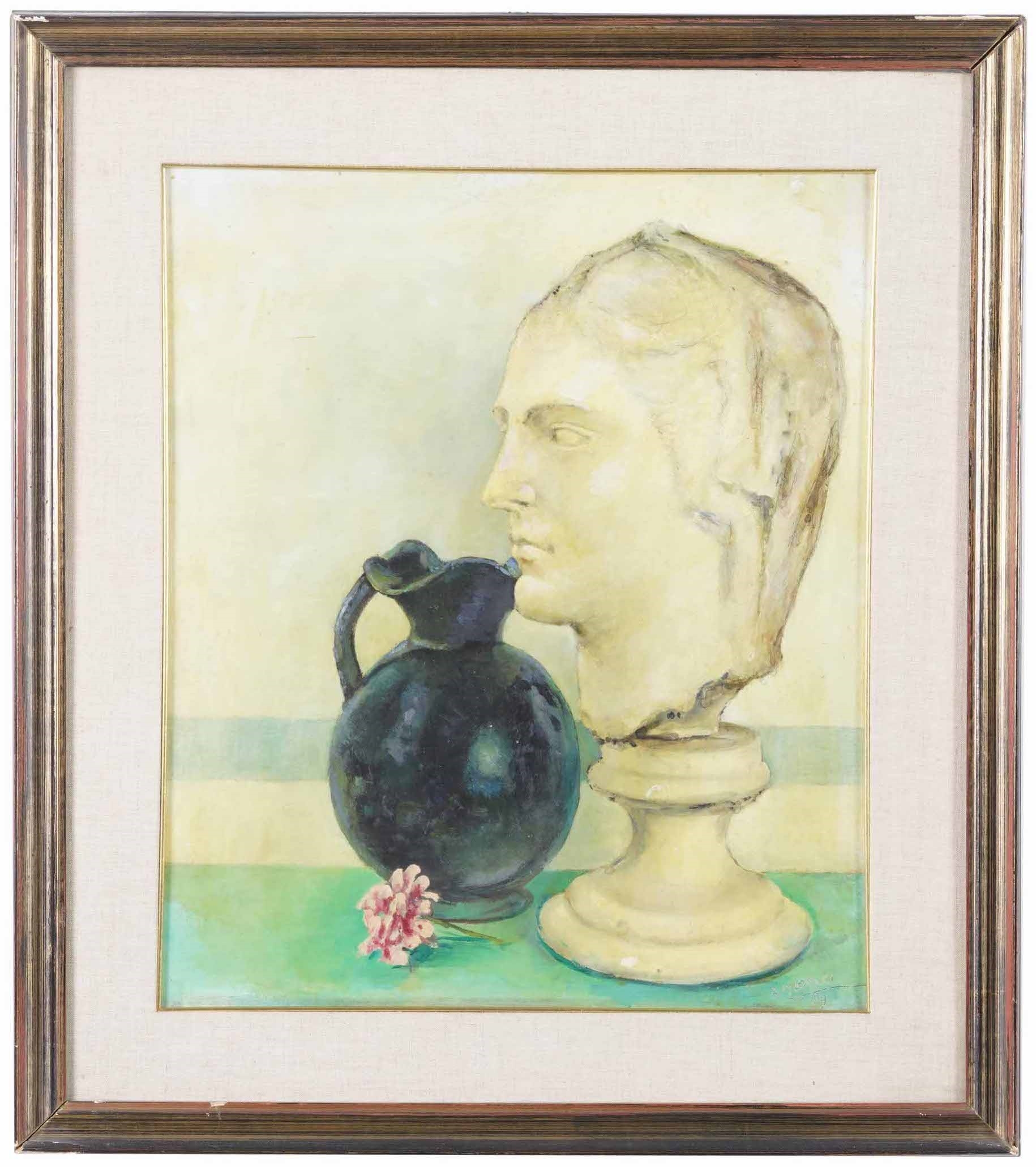 Baccio Maria Bacci | Natura morta con brocca e testa classica | MutualArt