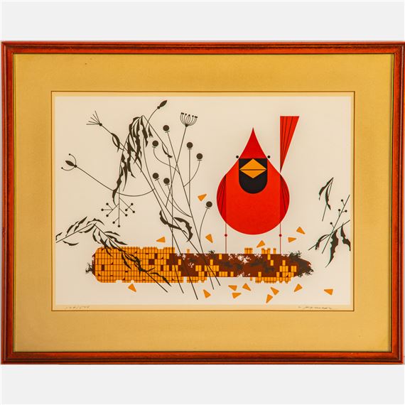 Charley Harper | Cardinal Corn-on-the-Cob | MutualArt