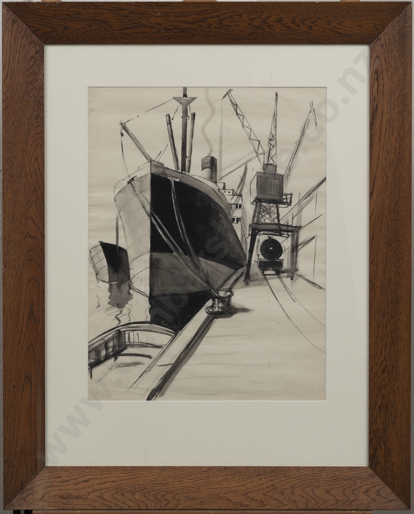 John Weeks | John Weeks (1888 - 1965) - Ship in Dock (1888) | MutualArt