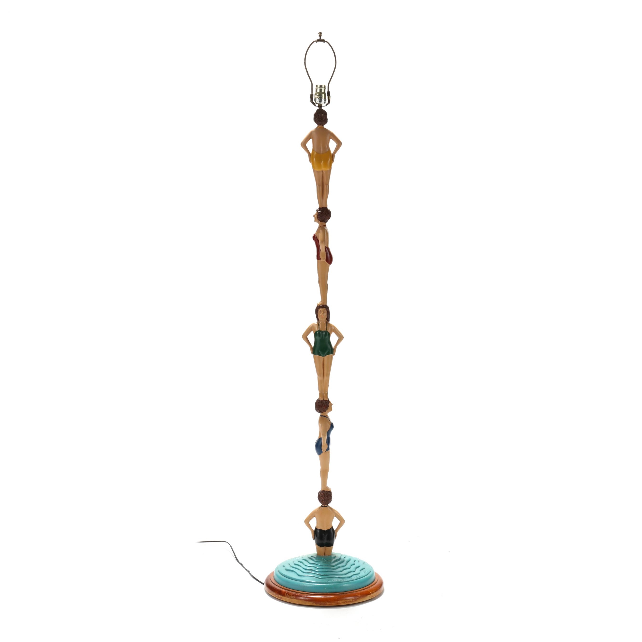 Stephen Huneck | Stacked Bathers Floor Lamp (1996) | MutualArt