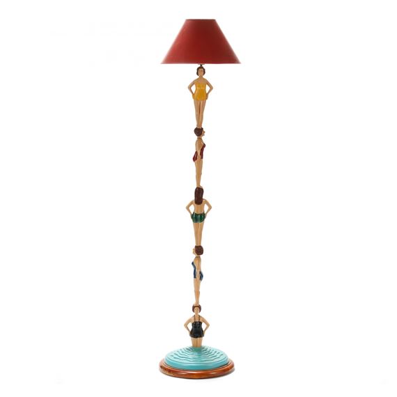 Stephen Huneck | Stacked Bathers Floor Lamp (1996) | MutualArt