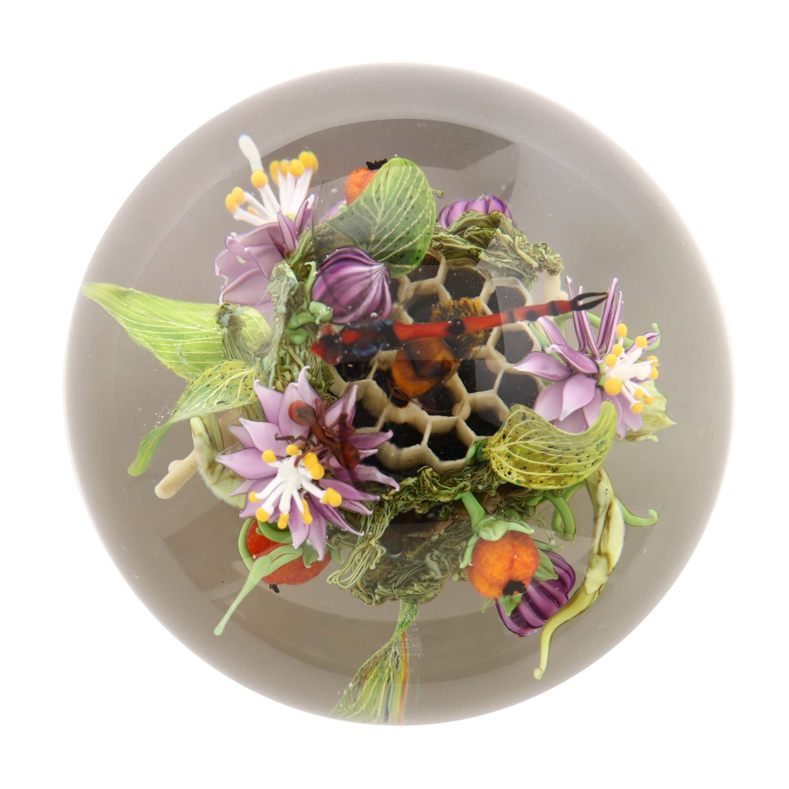 Paul Stankard | Botanical Paperweight with Insects and Root People ...