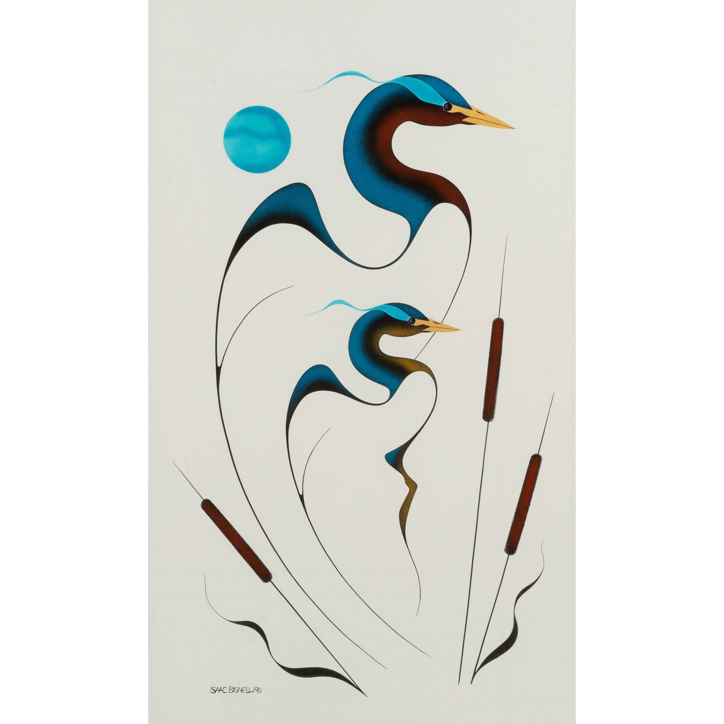Isaac Bignell | UNTITLED (HERONS AND BULLRUSHES) | MutualArt