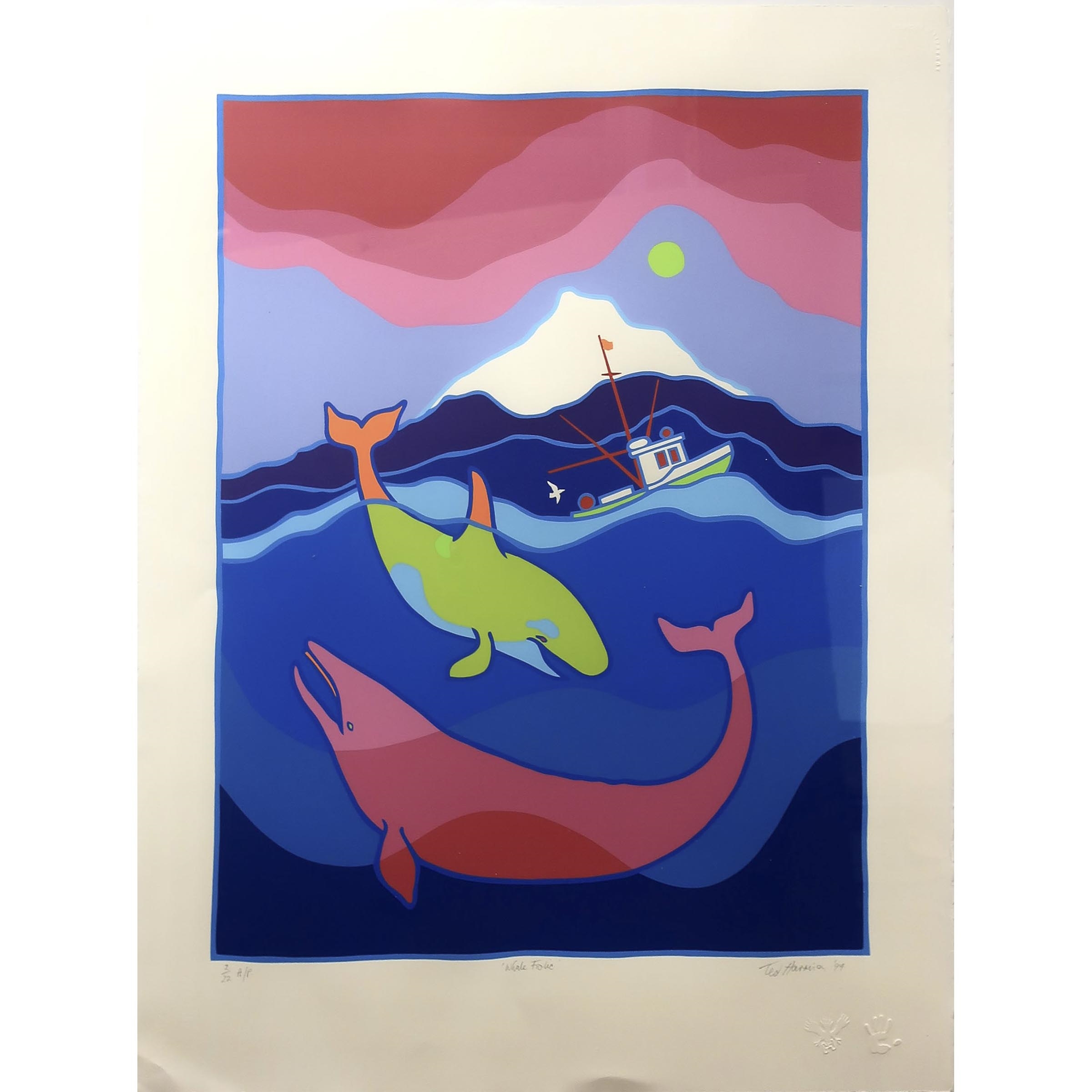 Ted Harrison | WHALE FROLIC | MutualArt
