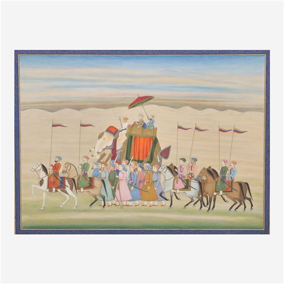 Ustad Haji Muhammad Sharif | PROCESSION WITH A MUGHAL RULAR | MutualArt