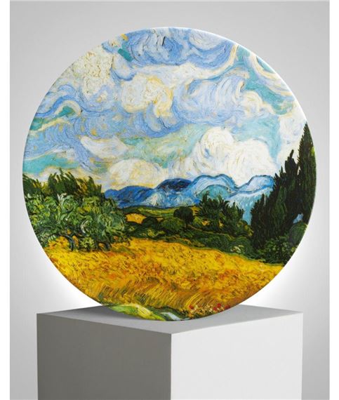 Vincent Van Gogh | Wheat Field with Cypresses Porcelain Plate | MutualArt