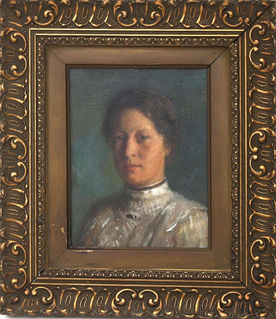 Hendrik Maarten Krabbé | 'Portret van een vrouw in wit kanten blouse ...