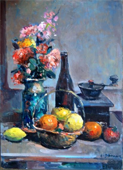 Antonio Sbrana | Still life with bottle | MutualArt