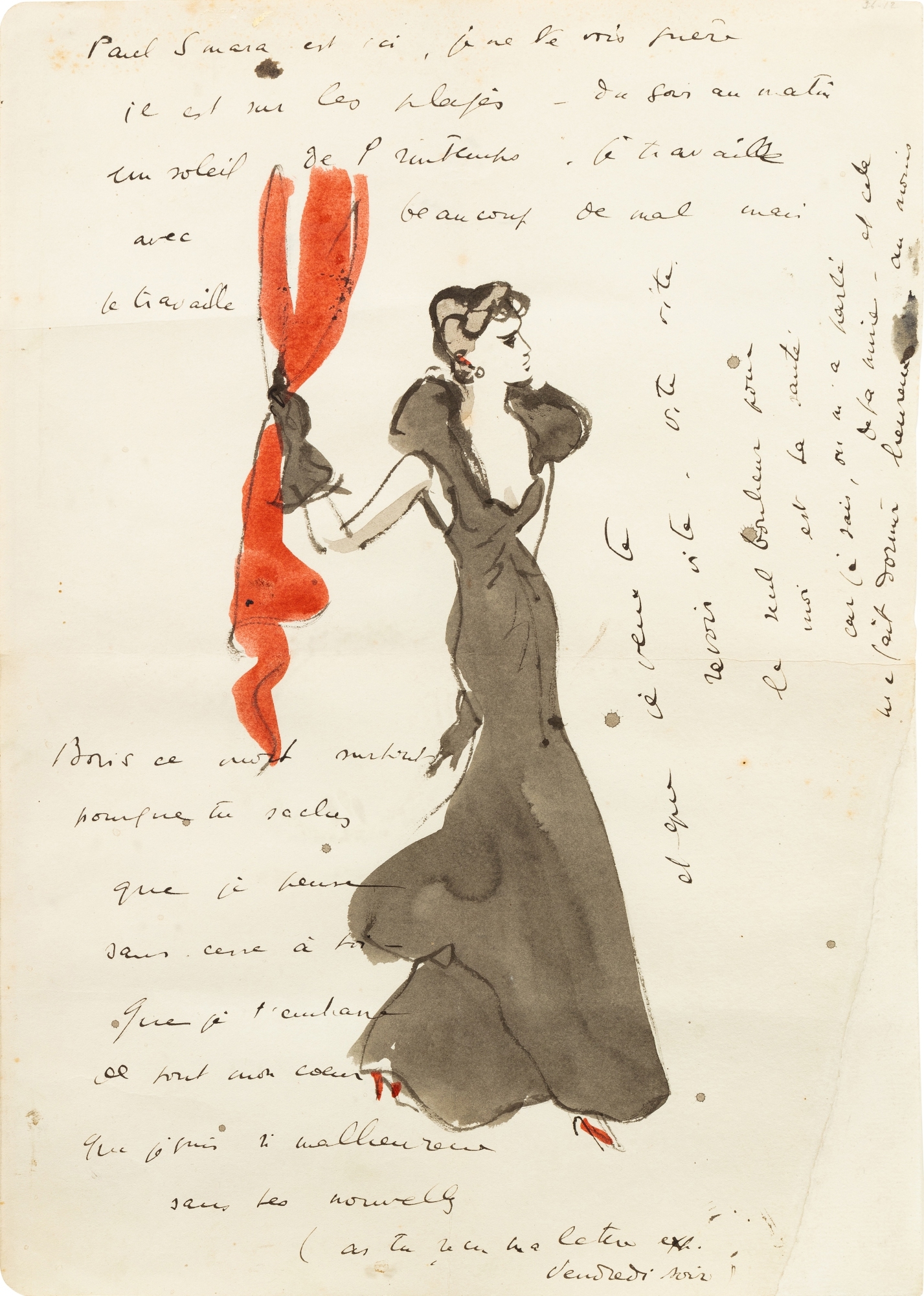 Christian Bérard | Original letter of Boris Kochno on a study of a ...