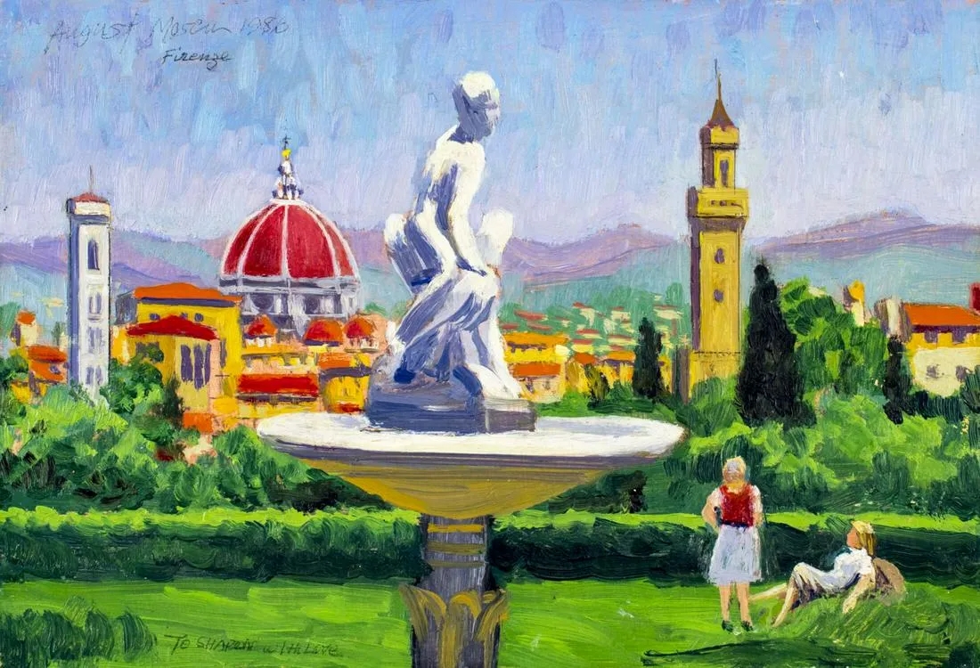 August Mosca | Italian Park Scene (1986) | MutualArt