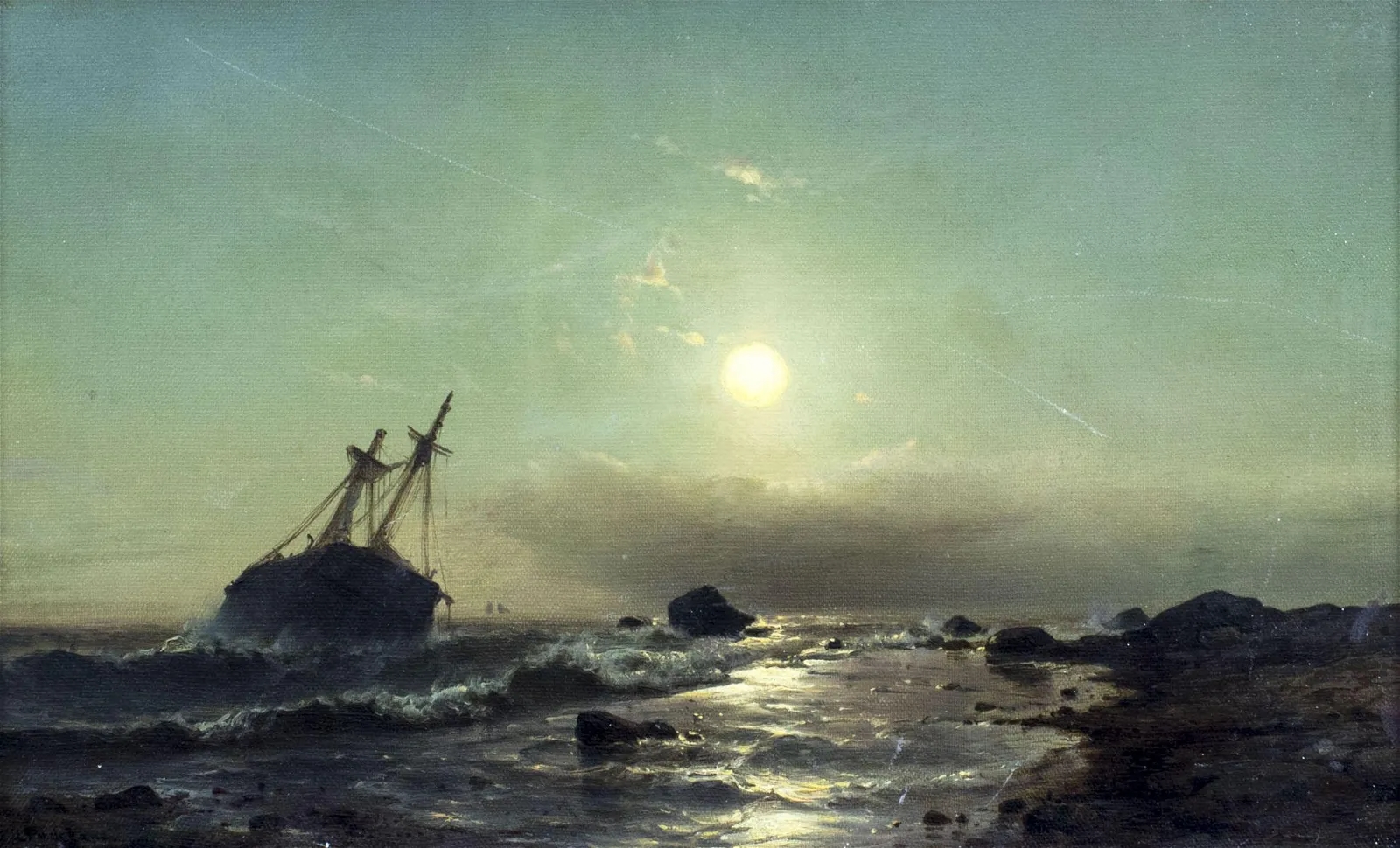 Mauritz Frederick Hendrick de Haas | Sunset Seascape with Shipwreck ...