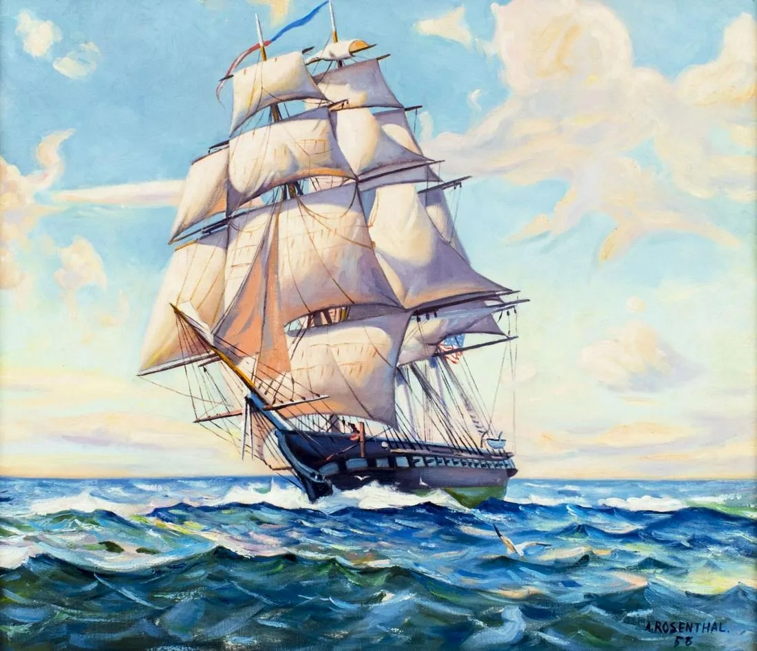 Abraham Rosenthal | Sail Ship - USS Constitution (1958) | MutualArt