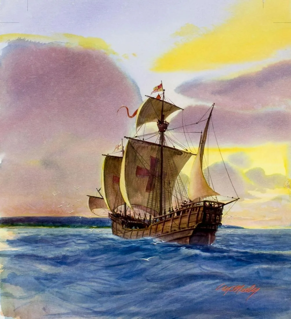 Tom McNeely | Columbus Ship Approaching Land (1992) | MutualArt