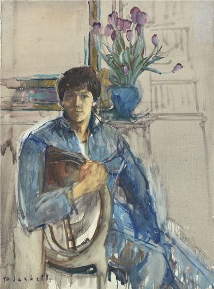 Joseph Francis Plaskett | Damien and Purple Tulips | MutualArt