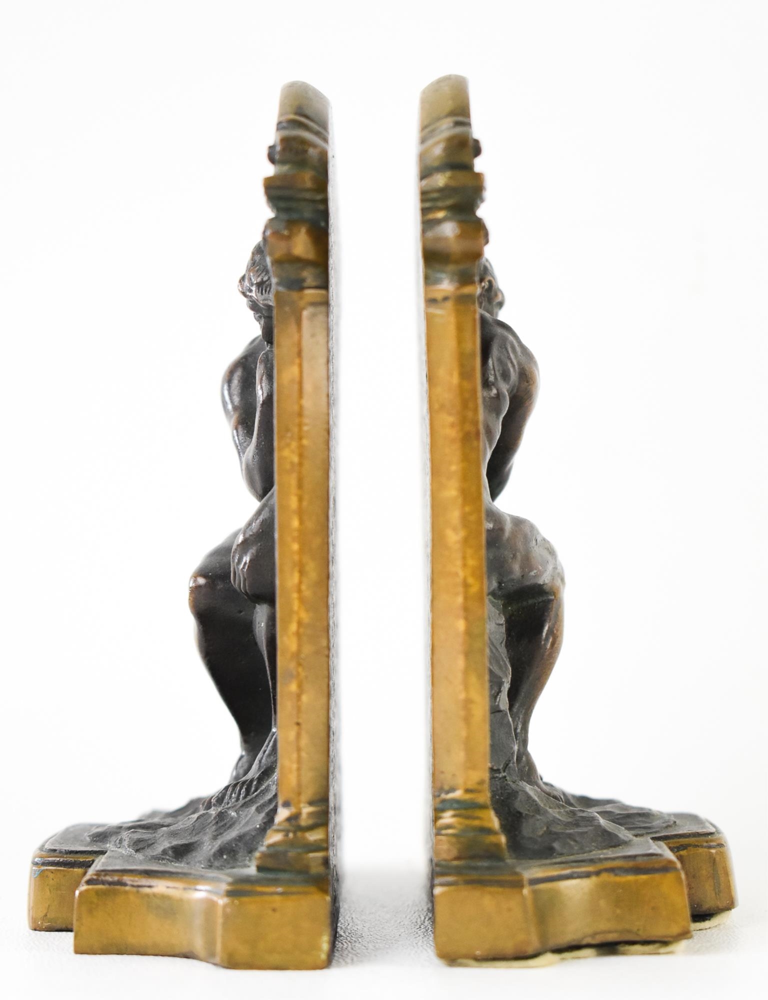 Auguste Rodin | BRONZE THINKING MAN BOOKENDS | MutualArt