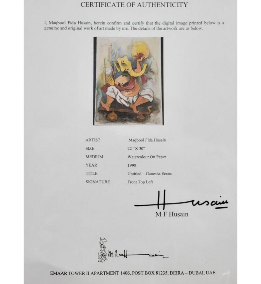 Maqbool Fida Husain | India-Maqbool Fida Husain 1915-2011 Ganesha ...