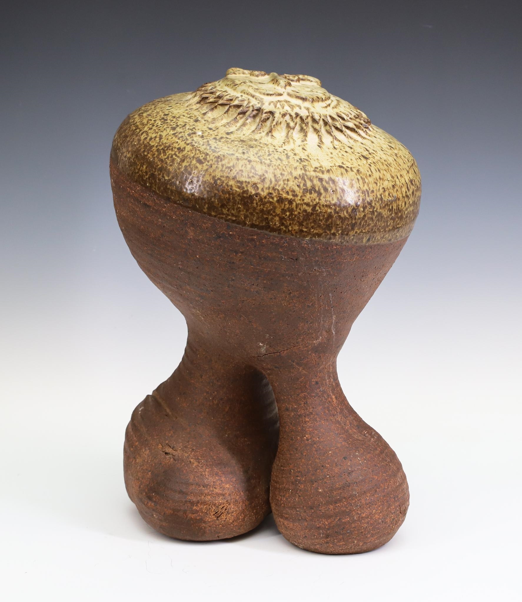 Robert Blanchard | Abstract pottery sculpture with lion mask | MutualArt