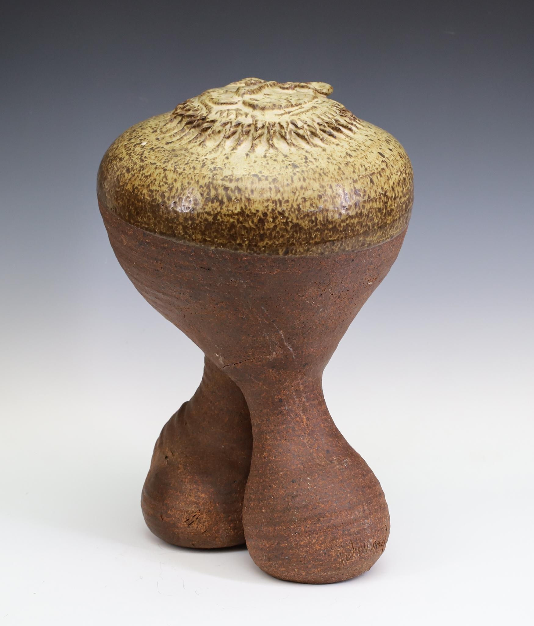 Robert Blanchard | Abstract pottery sculpture with lion mask | MutualArt