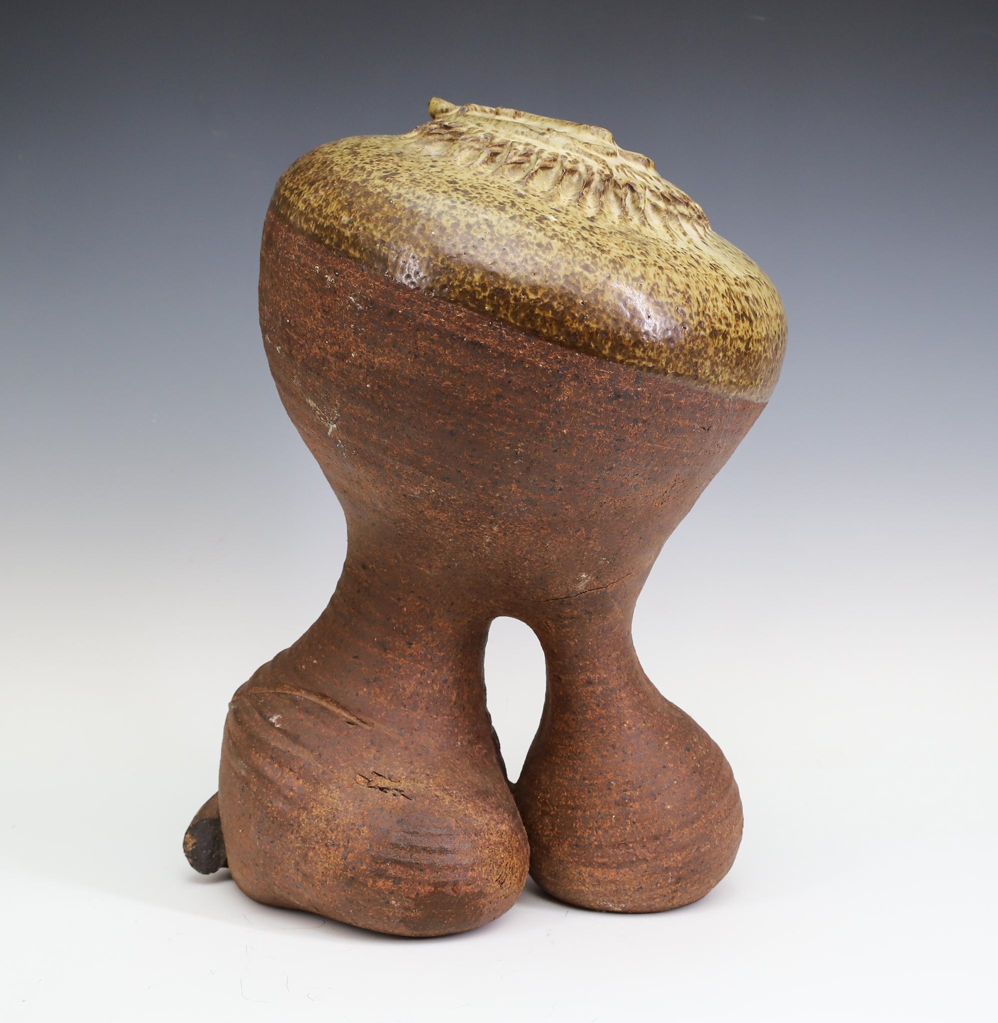 Robert Blanchard | Abstract pottery sculpture with lion mask | MutualArt