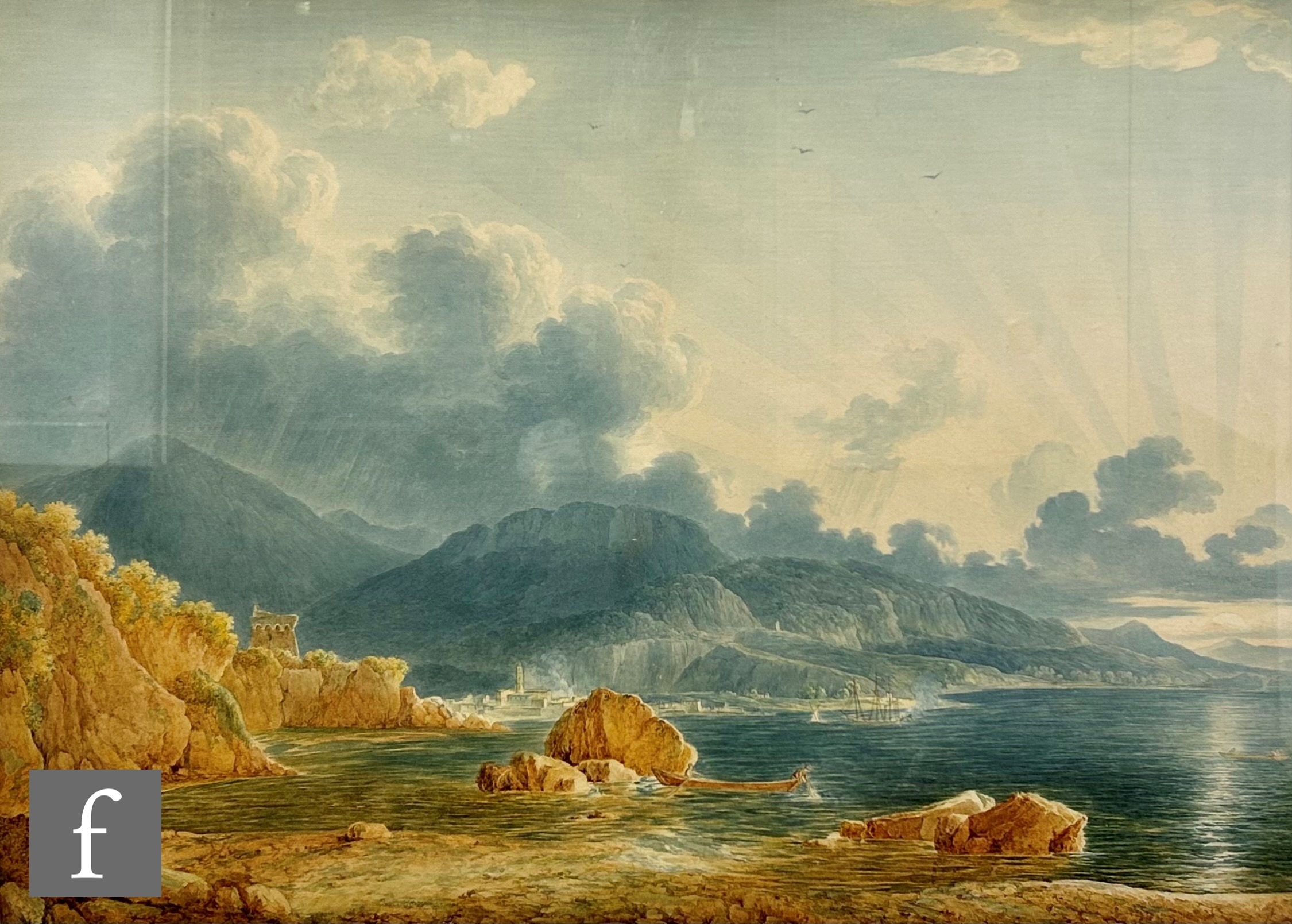 Franz Kaisermann | An extensive view of the Italian coast, Salerno ...