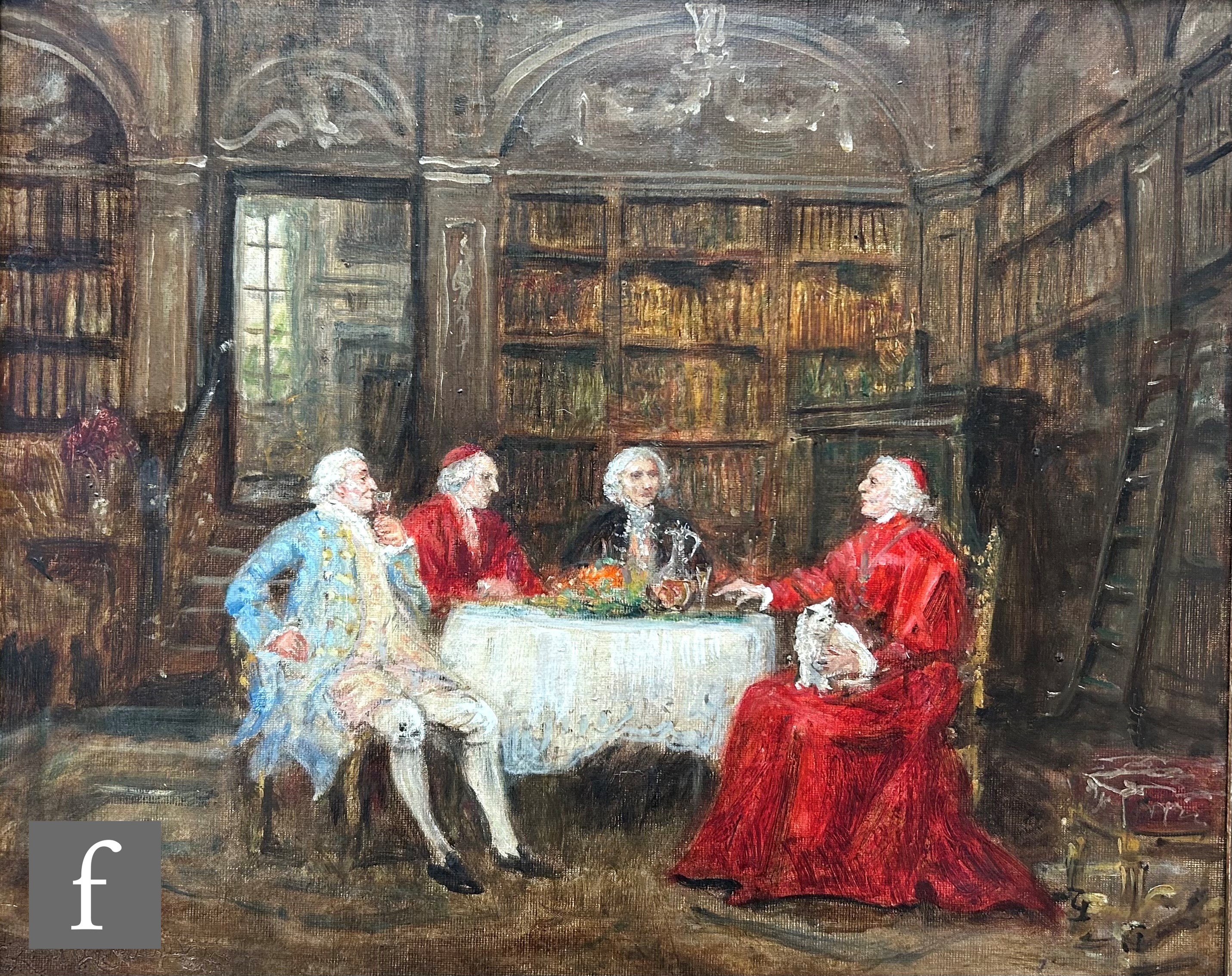 Frank Moss Bennett | Cardinals sitting at a dining table | MutualArt