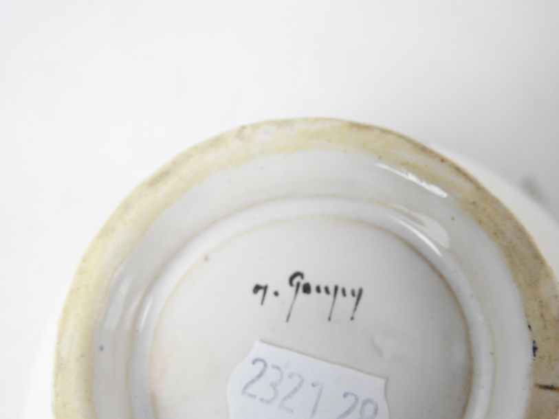 Marcel Goupy | : Petit vase ou cache pot en faience à décor géométrique ...