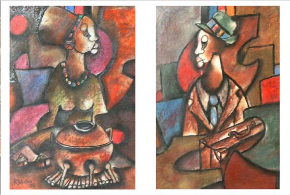 Peter Sibeko | AFRICAN MAN AND WOMAN | MutualArt