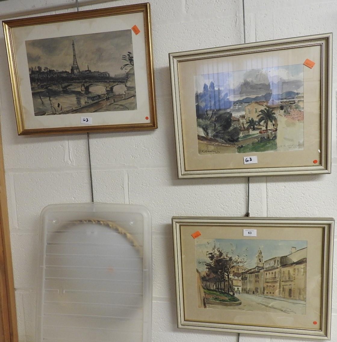 Robert Broadley | three watercolours including a view of the Seine ...
