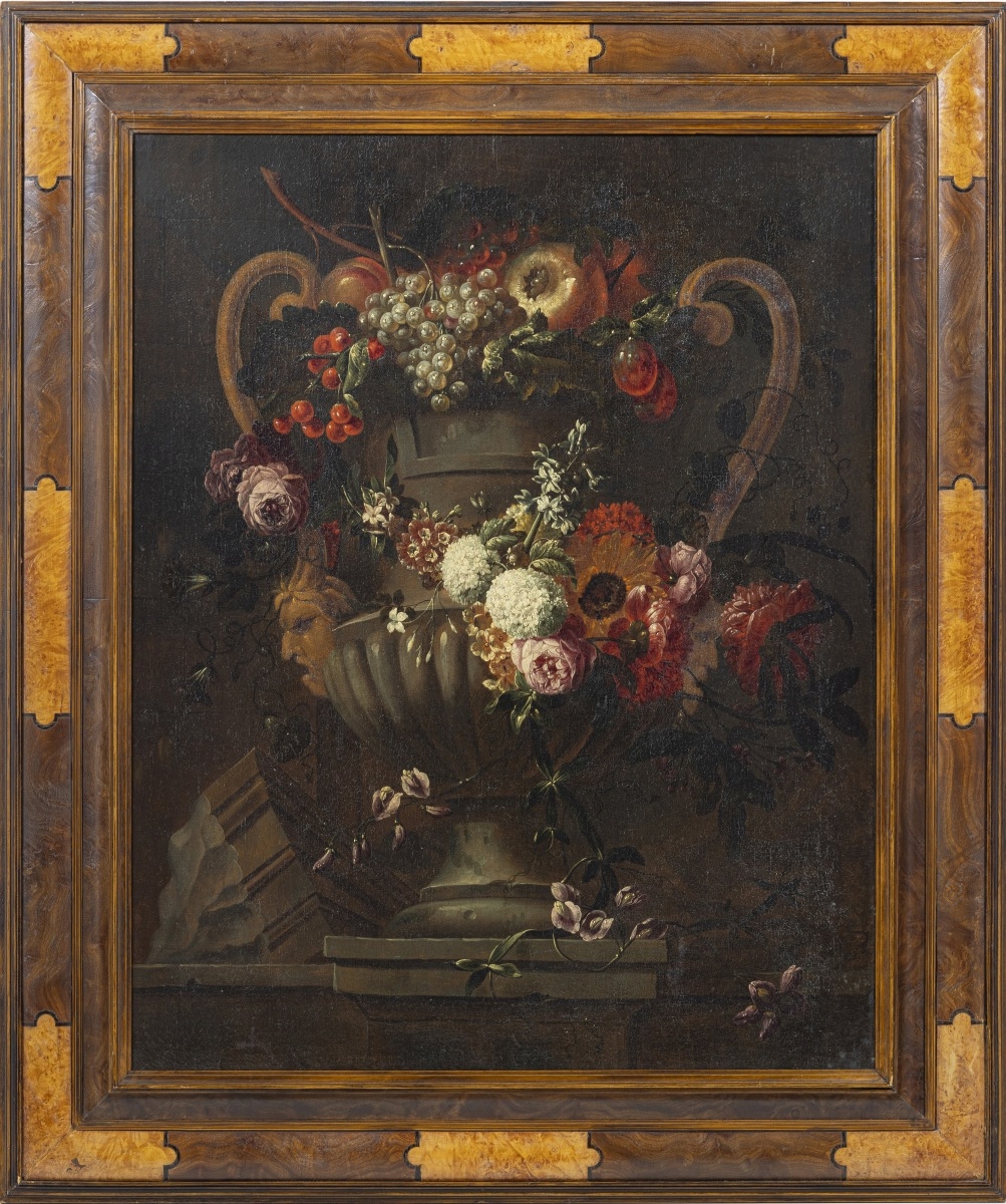 Flemish School, 18th Century | Natureza morta - Vaso com flores | MutualArt