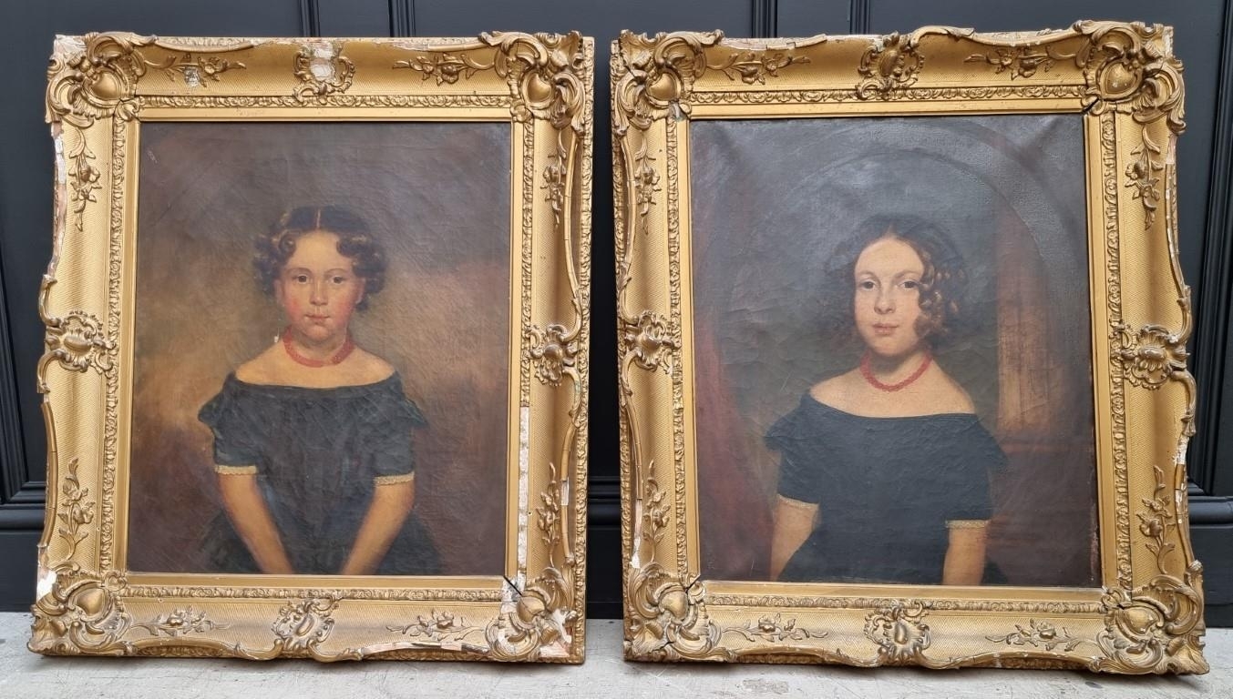 British School | bust length portraits of Louisa Maria Bird and Emily ...