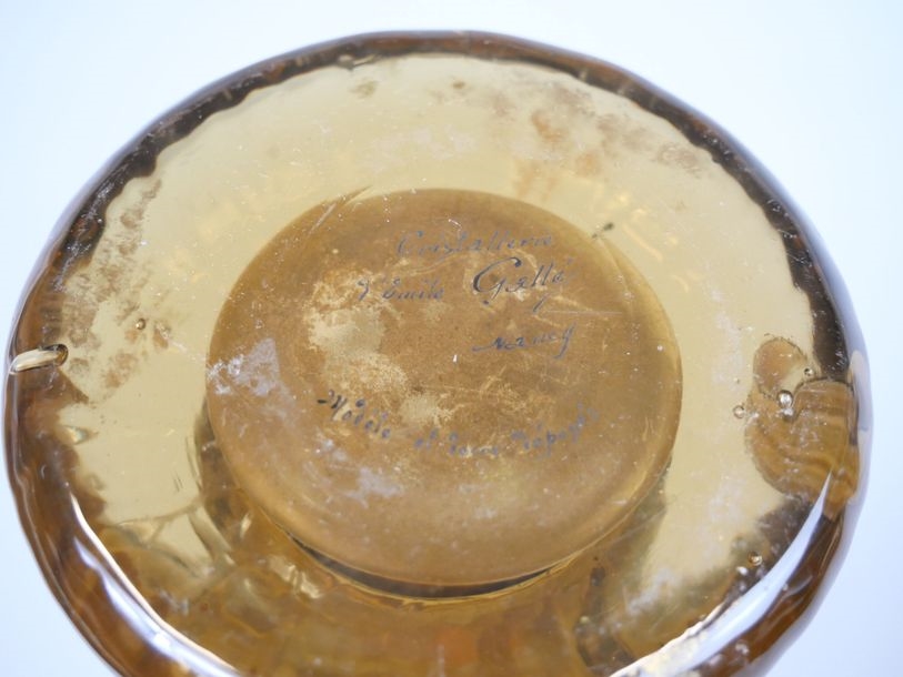 Emile Gallé | Enamelled crystal tubular vase with flowers decoration ...