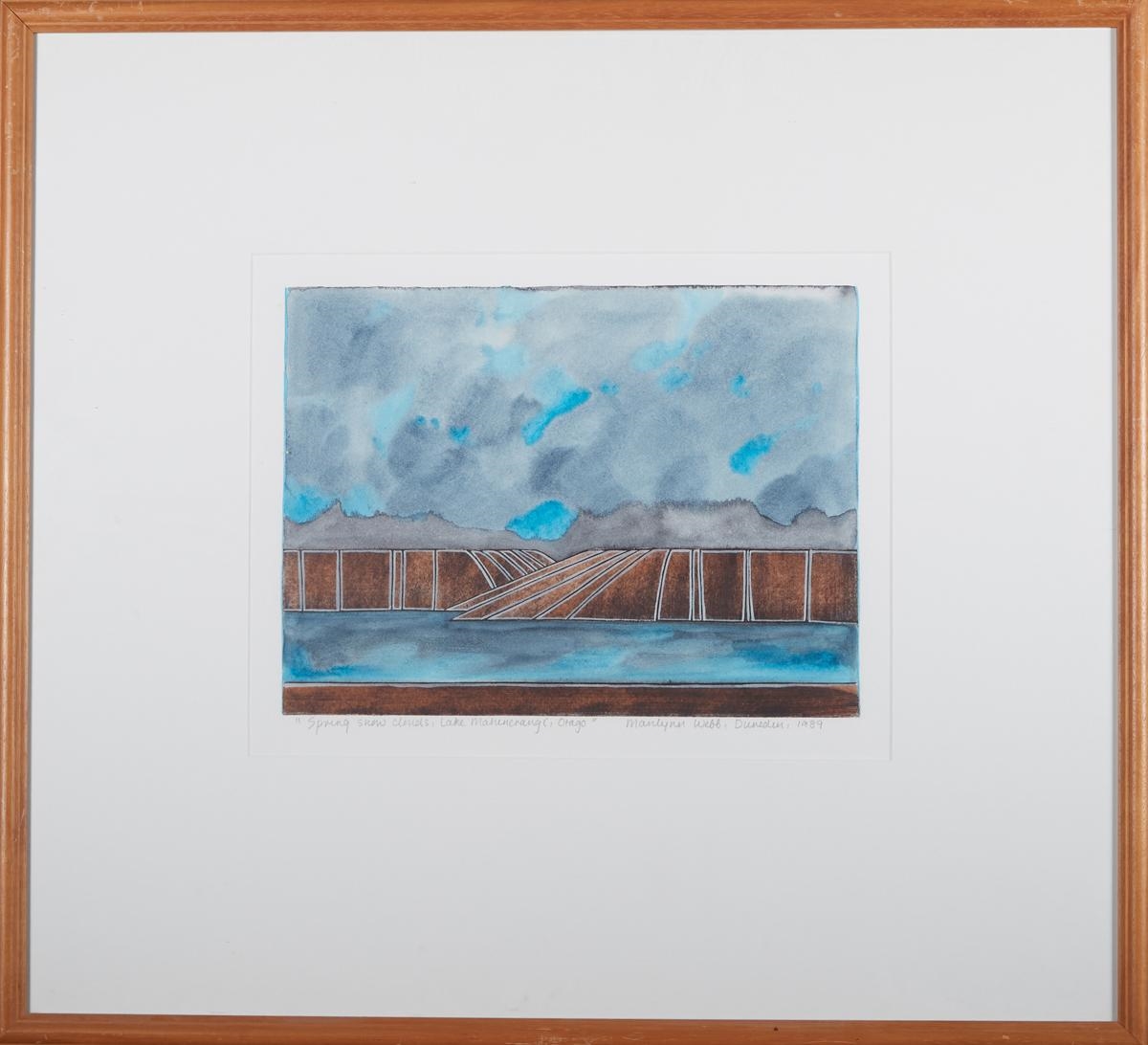 Marilynn Webb | Spring Snow Clouds, Lake Mahinerangi Otao (1989 ...