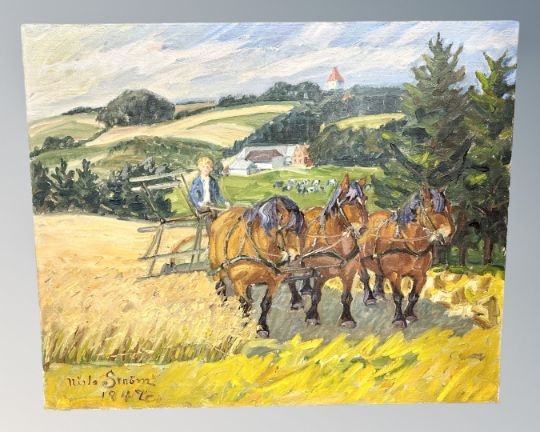 Niels Strom | Child with Horse Drawn Plough | MutualArt