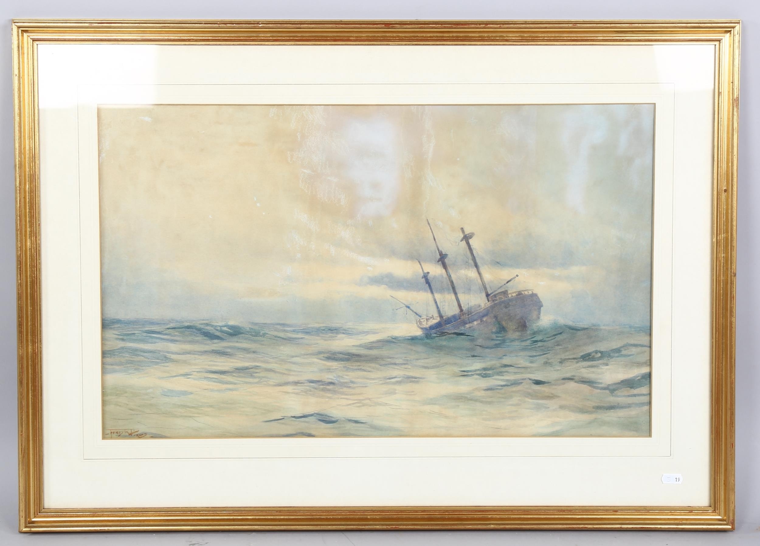 Frederick Dixon | boat on rough seas | MutualArt