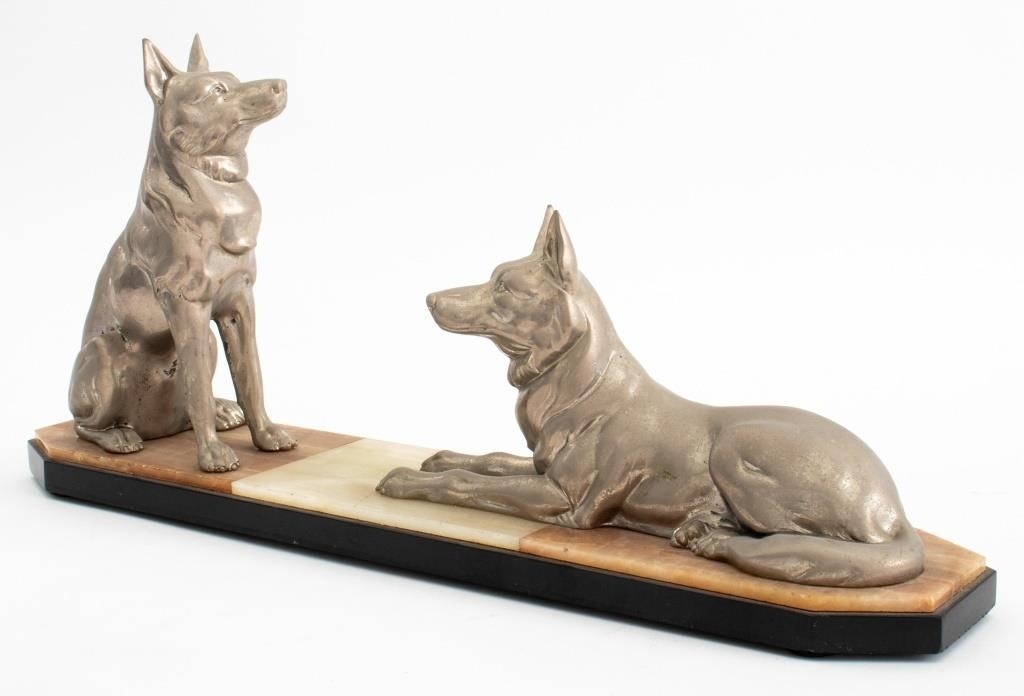 Louis Carvin | Louis Albert Carvin Manner Art Deco Dog Sculpture (Late ...
