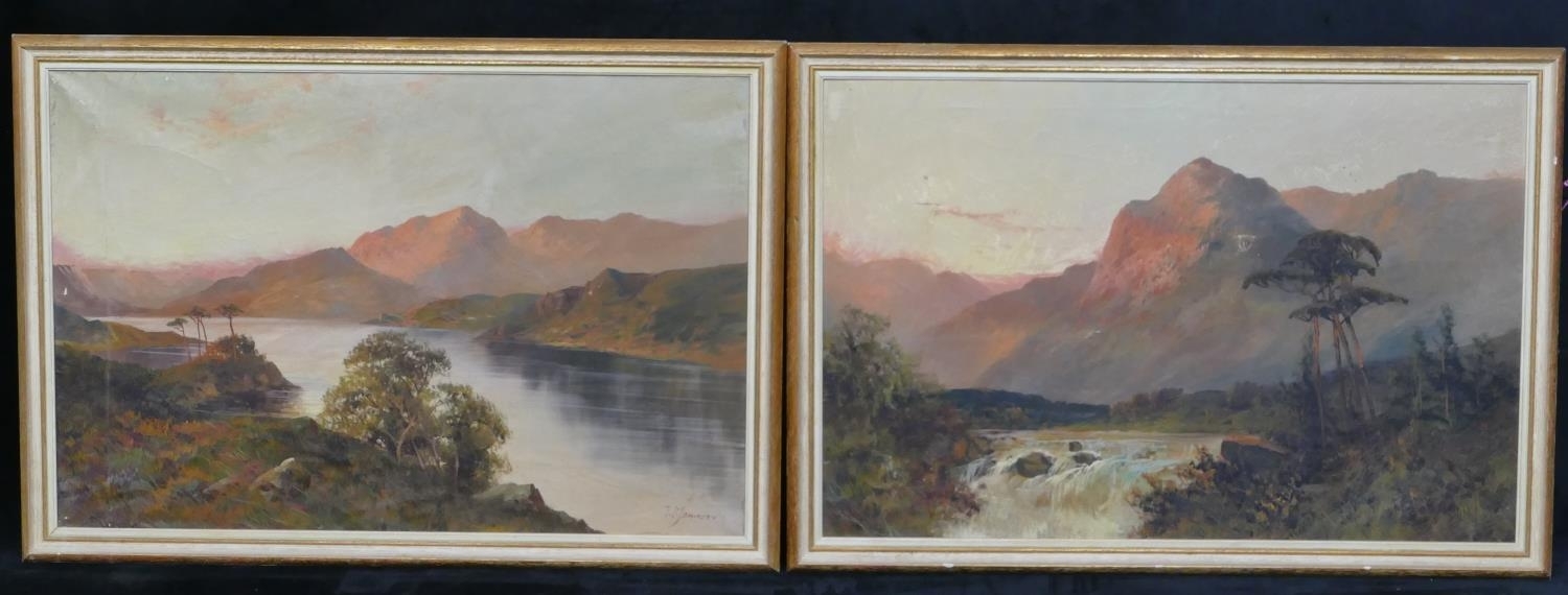 Francis E. Jamieson | pair of pictures depicting lochs with hills in ...