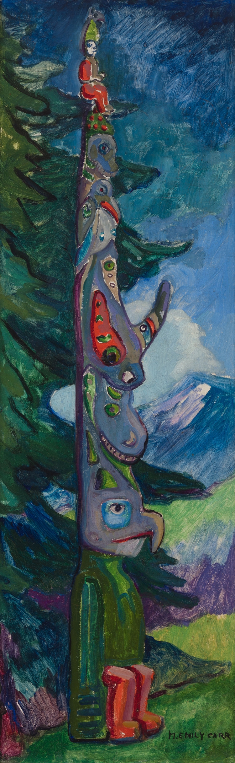 Emily Carr | The Totem of the Bear and the Moon (1912) | MutualArt
