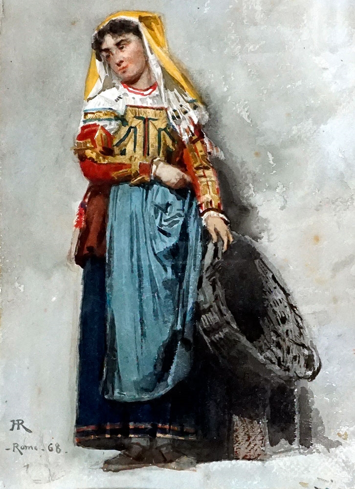 Henri Alexandre Georges Regnault | Roman Woman with Basket (1868 ...