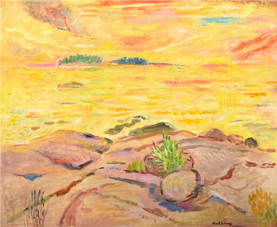 Karl Schrag | Island and Luminous Sea. (1984) | MutualArt