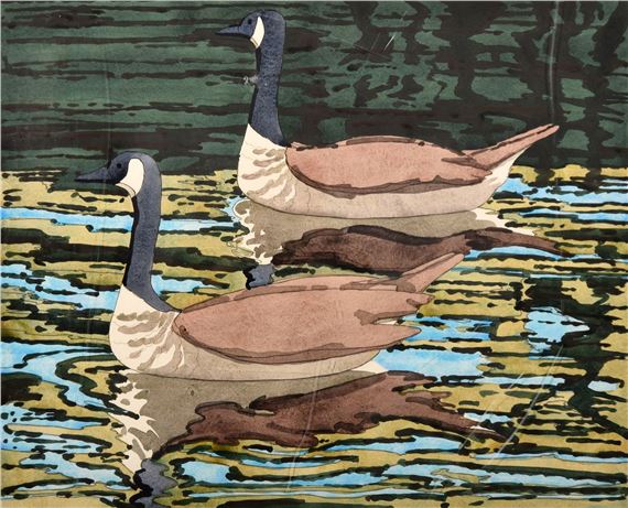 Neil Welliver | Neil Welliver CANADIAN GEESE Etching (1980) | MutualArt