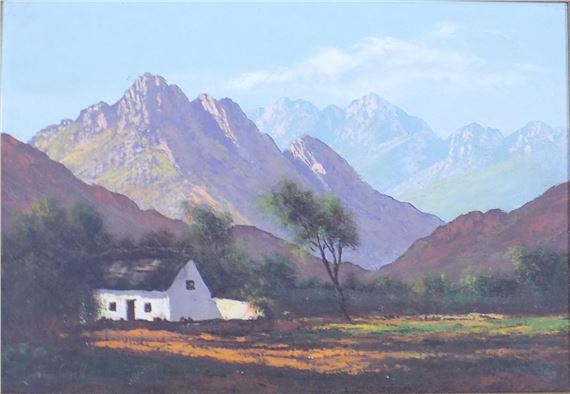 Johan Greeff | Homestead below Mountains | MutualArt