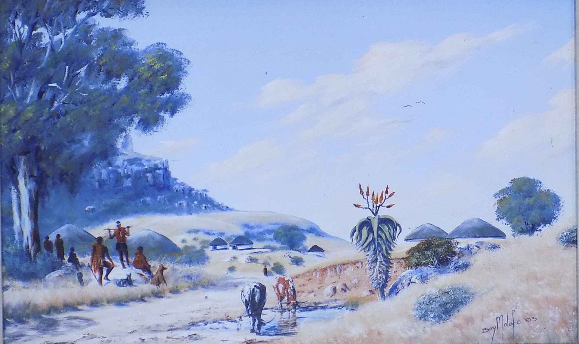 Boy Molefe | Zulu Impis in a landscape (1999) | MutualArt