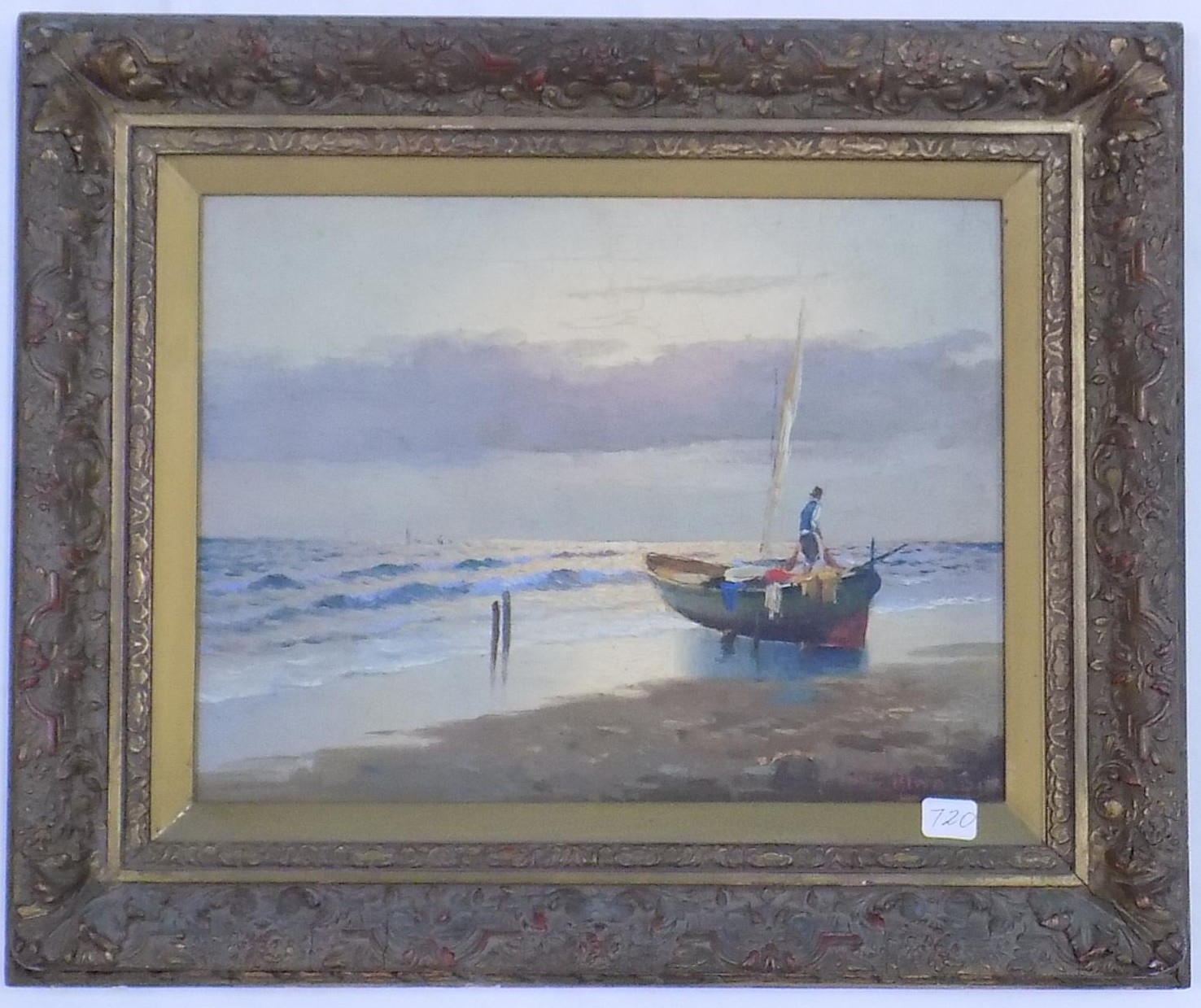 M. Rinaldi | Fisherman on his Boat (1919) | MutualArt