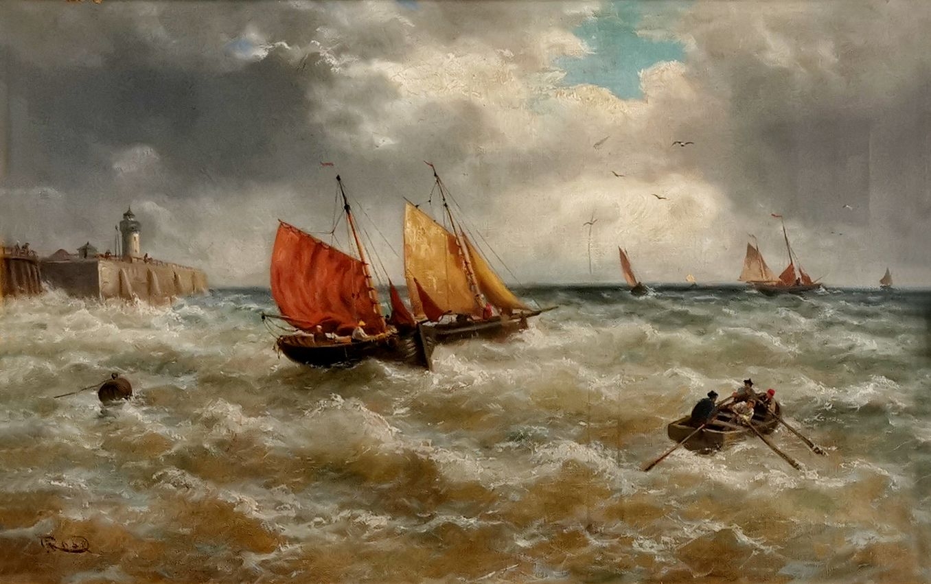Julius Karl Rose | Pêcheurs sur une mer agitée | MutualArt