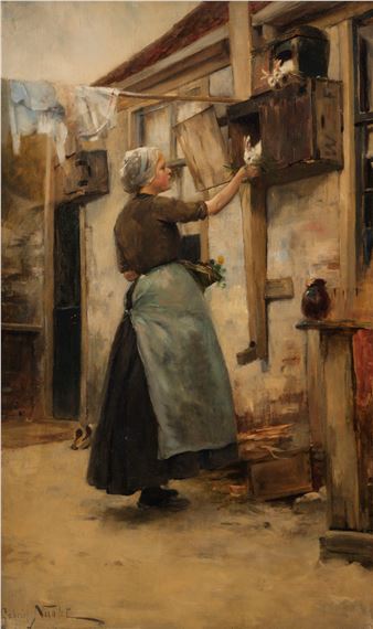 Gabriel Émile Édouard Nicolet | Portrait of a Lady, wearing a bonnet ...