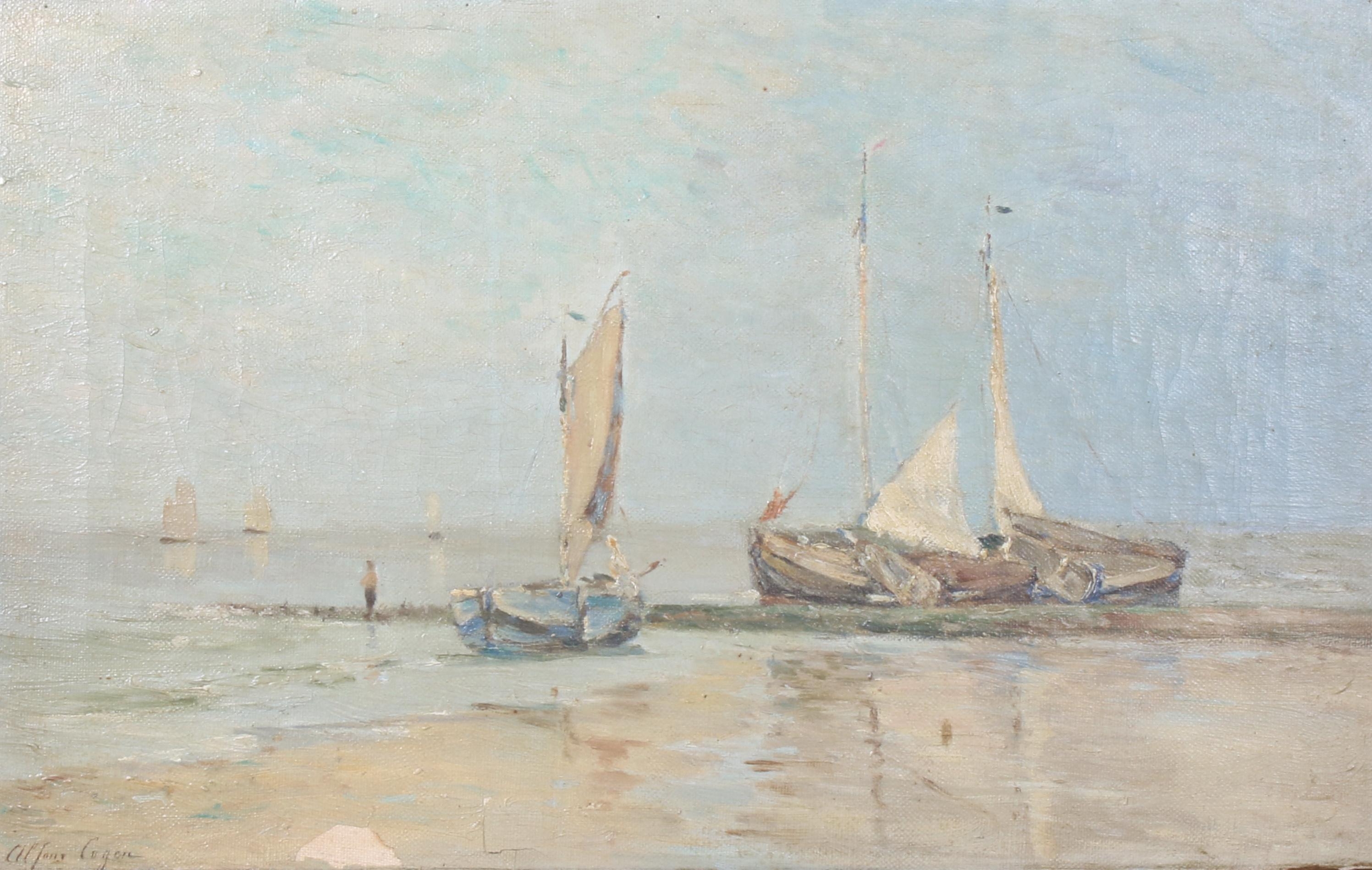 Alfons Cogen | Schepen aan de kust | MutualArt