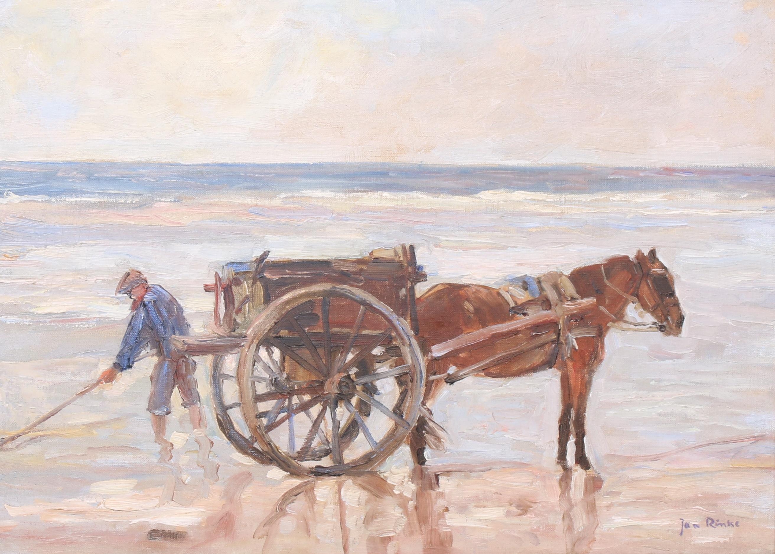 Jan Rinke | Schelpenvisser in de branding | MutualArt